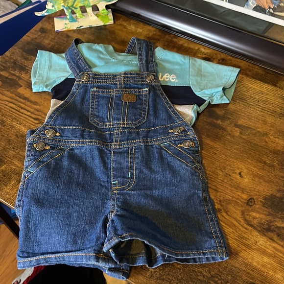 Lee | Matching Sets | Lee Baby Boy 2 Piece Denim Overalls And Shirt Set ...